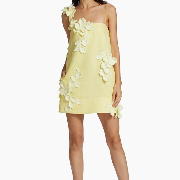 Zimmermann | Dresses | Zimmermann Yellow One Shoulder Linen Dress ...